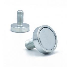 Sterk neodymmagnet diameter 16 mm | Utvendig gjengestag M6